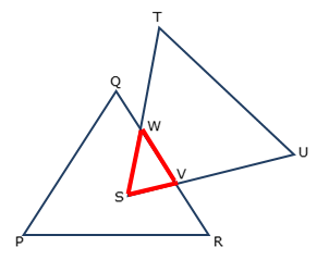 In the figure above, PQR and STU are identical equilateral...